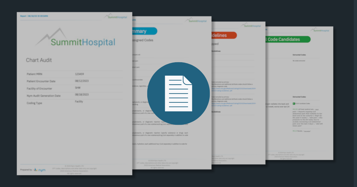Fully Traceable Audit Trail for ED Facility Coding | Nym